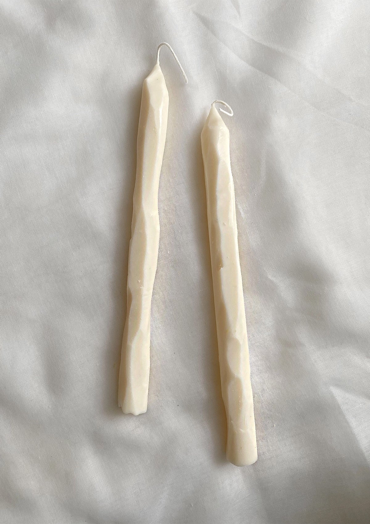 Hand Carved White Taper Candles (Set of 4)