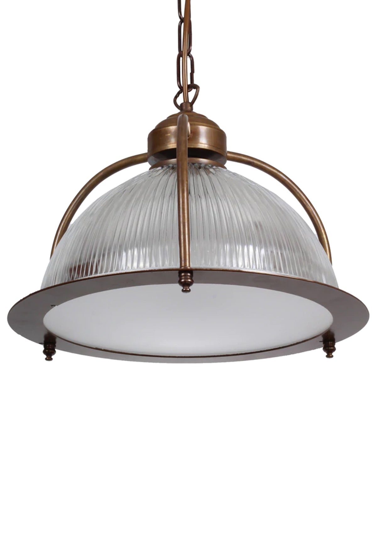 Bousta Industrial Holophane Pendant Light With Diffuser
